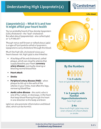 Cholesterol: Understanding High Lipoprotein(a) – Fact Sheet ...