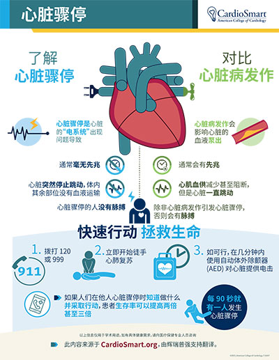 Sudden Cardiac Arrest Chinese Infographic Cardiosmart American
