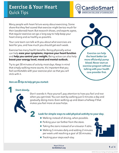 Exercise and Your Heart – Worksheet | CardioSmart – American College of ...